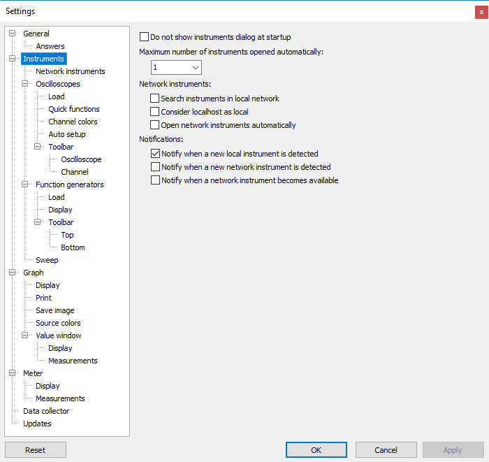 Instruments | Settings | Multi Channel measurement software | TiePie ...